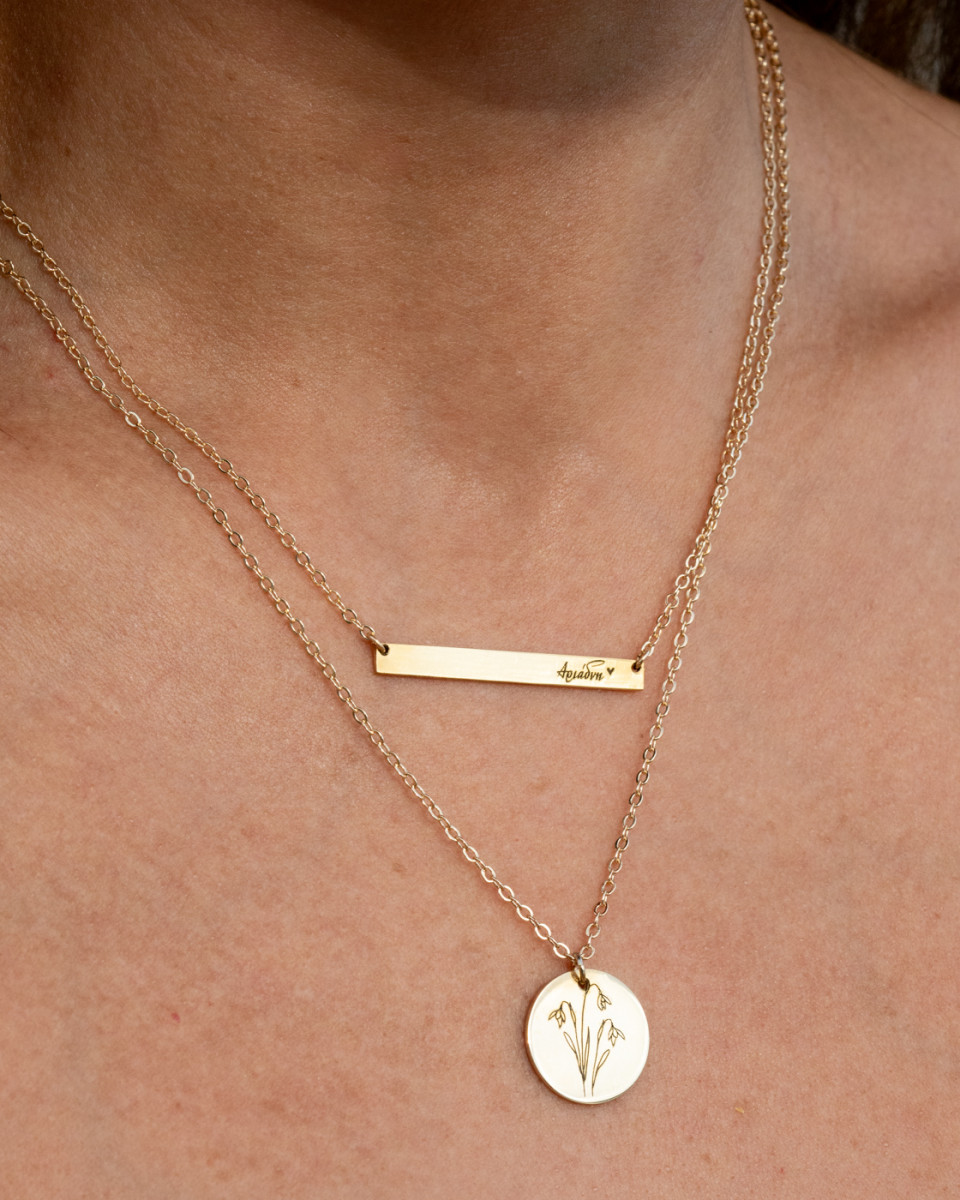 Personalized Greek Bar Name Necklace